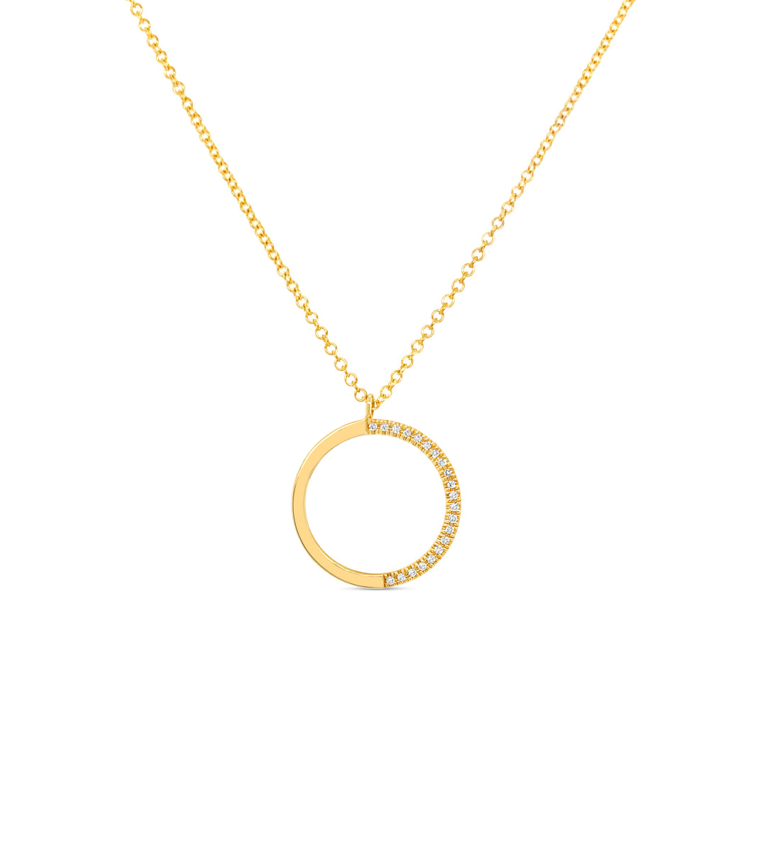 Diamond Half Circle Necklace – Olive & Chain
