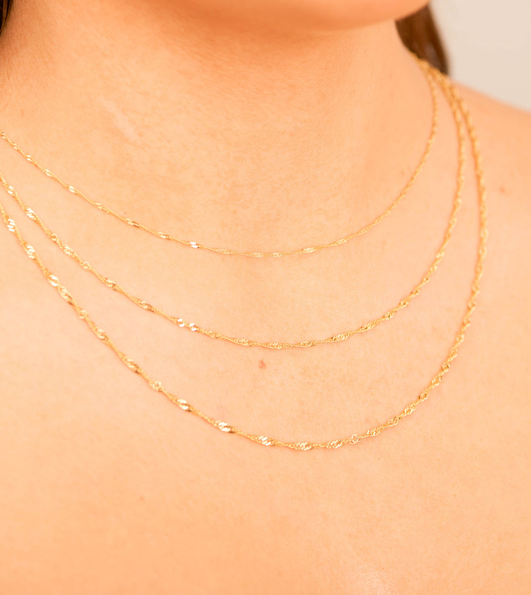 14k Gold Singapore Chain Necklace – Olive & Chain