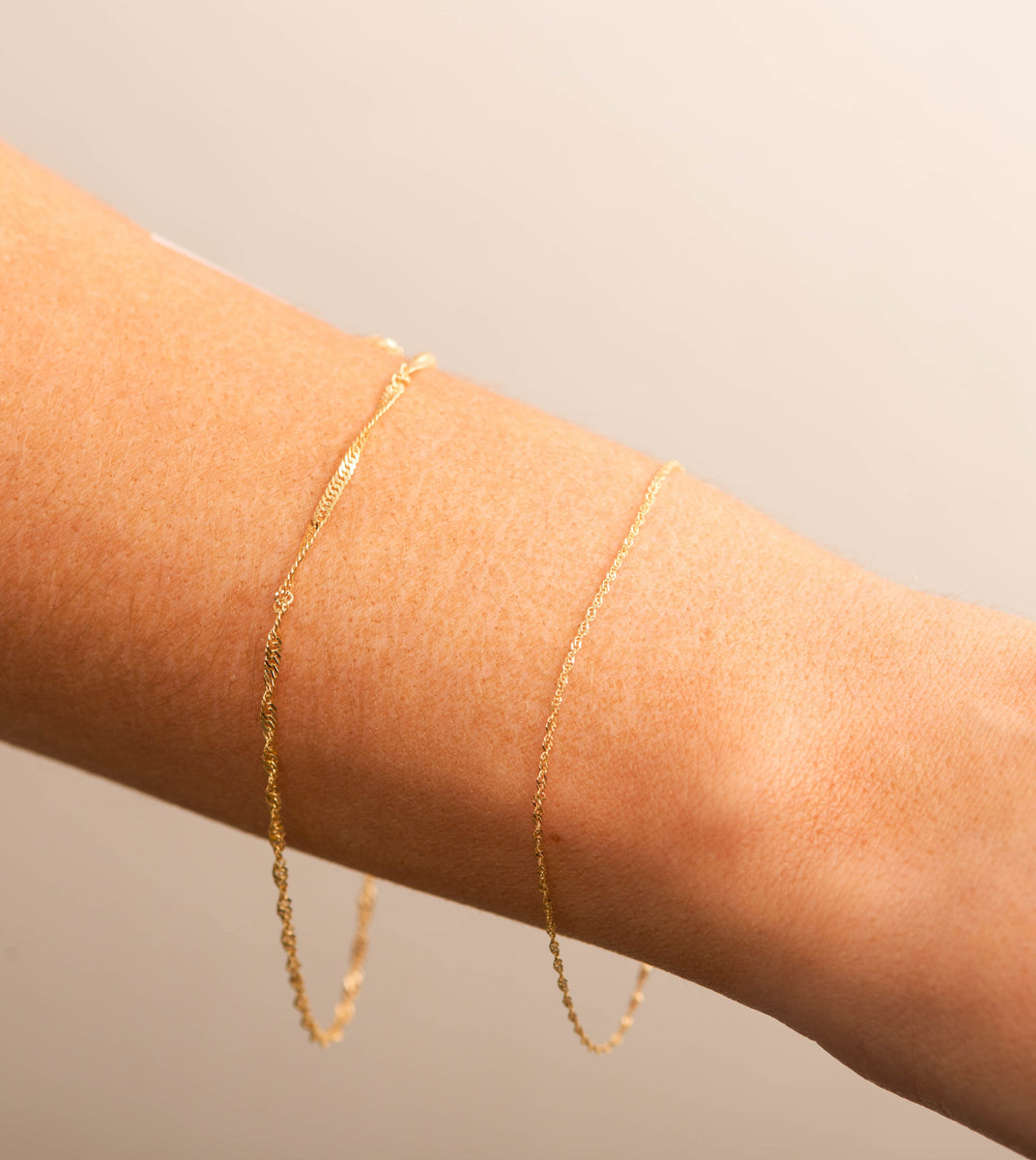 14k Gold Singapore Chain Bracelet – Olive & Chain