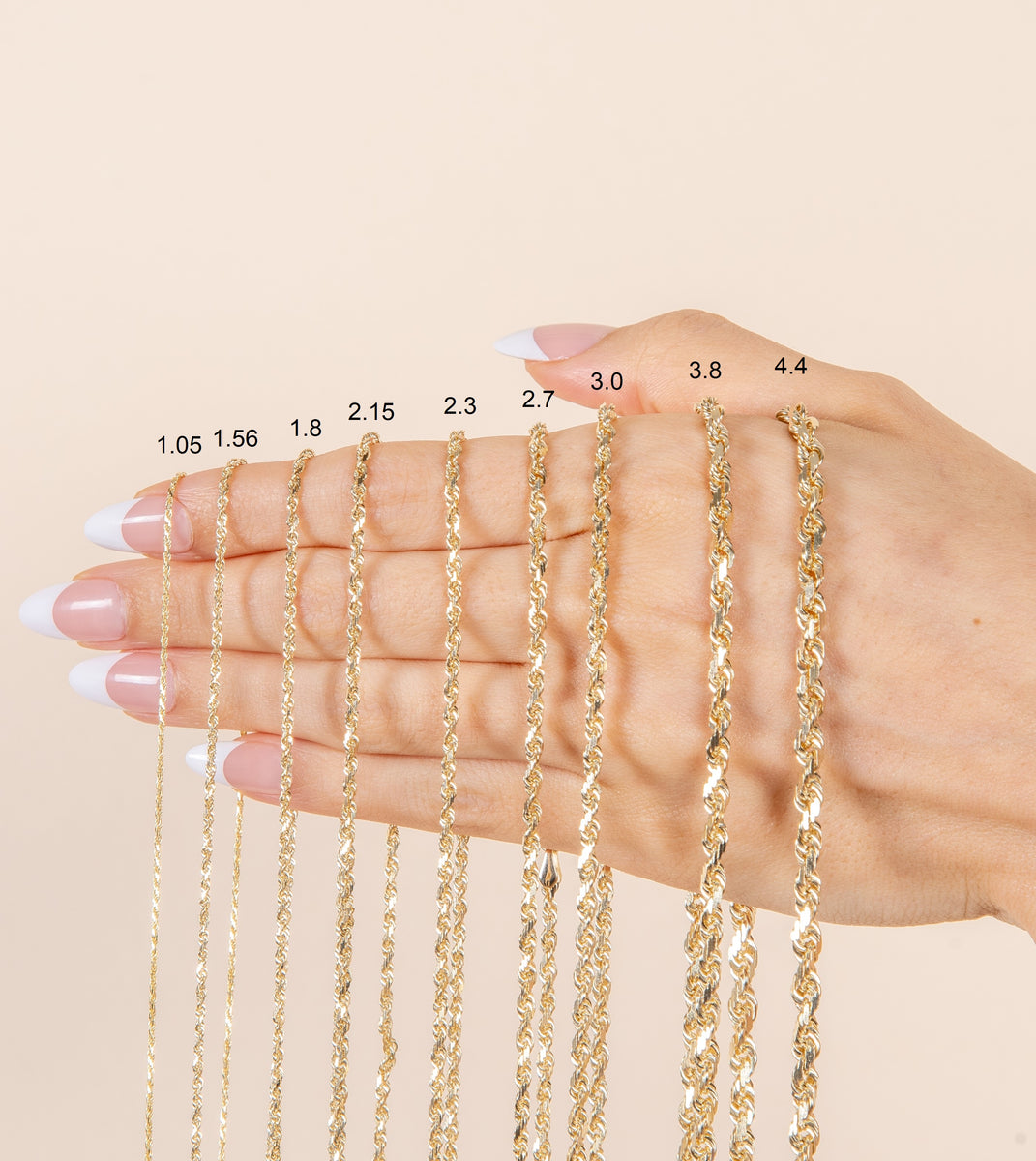 Solid 14k Gold Rope Chain Necklace – OLIVE & CHAIN